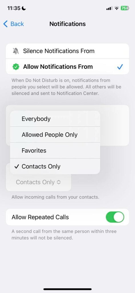 How To Allow Calls Only From Contacts On An iPhone - Hawkdive.com
