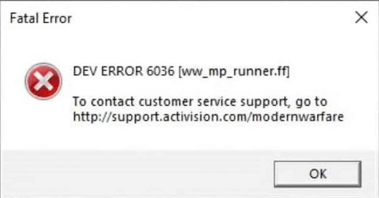 How To Fix Call Of Duty: Modern Warfare 2 Dev Error 6036