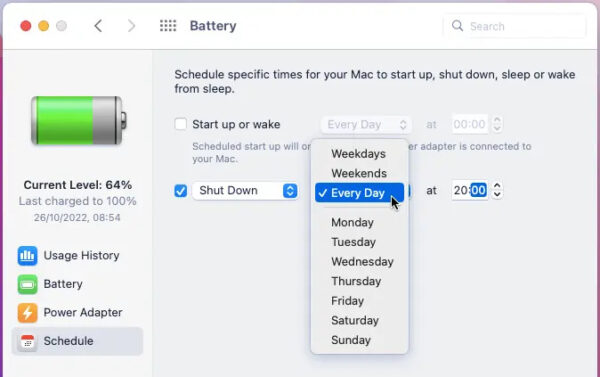 macOS Ventura: Schedule A Startup, Shutdown, And Restart - Hawkdive.com