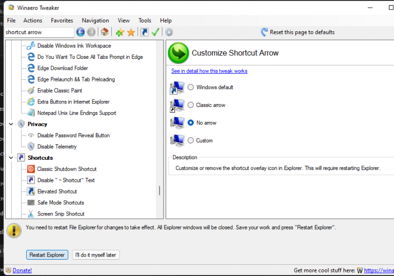 How To Remove Shortcut Arrow Icon In Windows 11 - Hawkdive.com