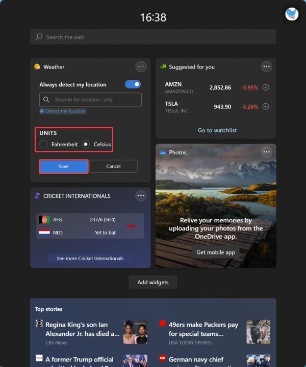 Change Weather Widget Temperature To Fahrenheit Or Celsius In Windows ... Change Weather Widget Temperature To Fahrenheit Or Celsius In Windows ...