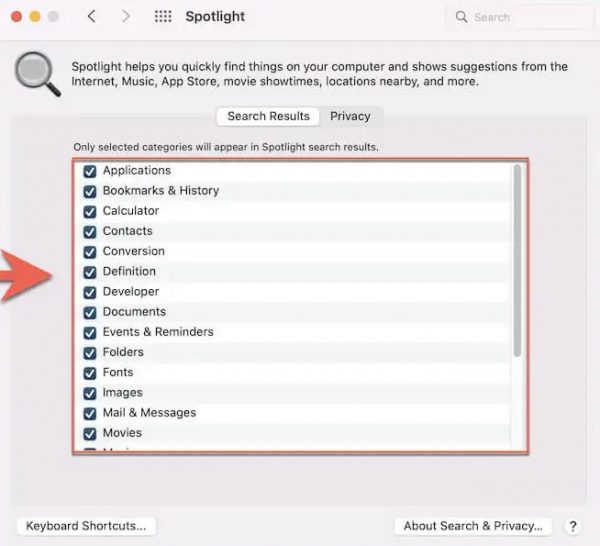 Spotlight Search Not Working After macOS Monterey Update