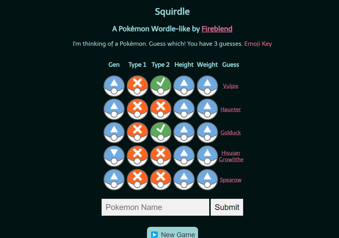 All About Squirdle: Wordle For Pokémon Lovers - Hawkdive.com