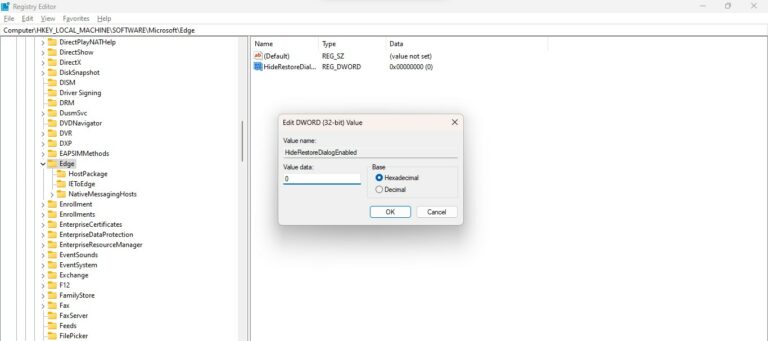 How To Enable/Disable Restore Pages Dialog Prompt In Microsoft Edge ...