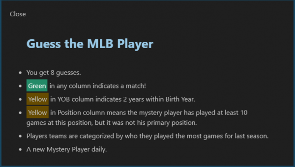 Wardle: Wordle for MLB Fans! - Hawkdive.com