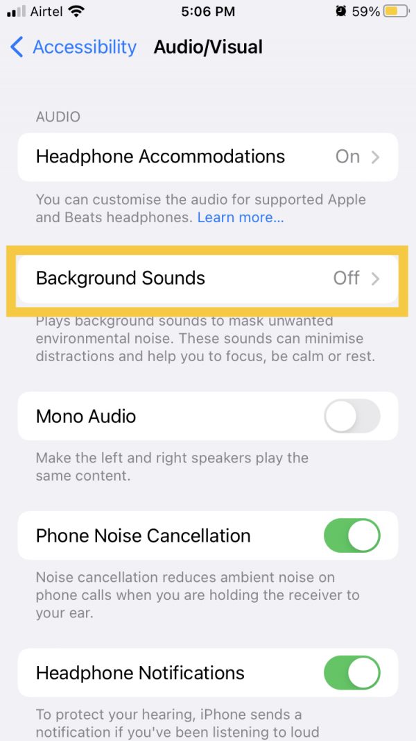 How To Set Soothing Background Sound In iPhone 13. - Hawkdive.com