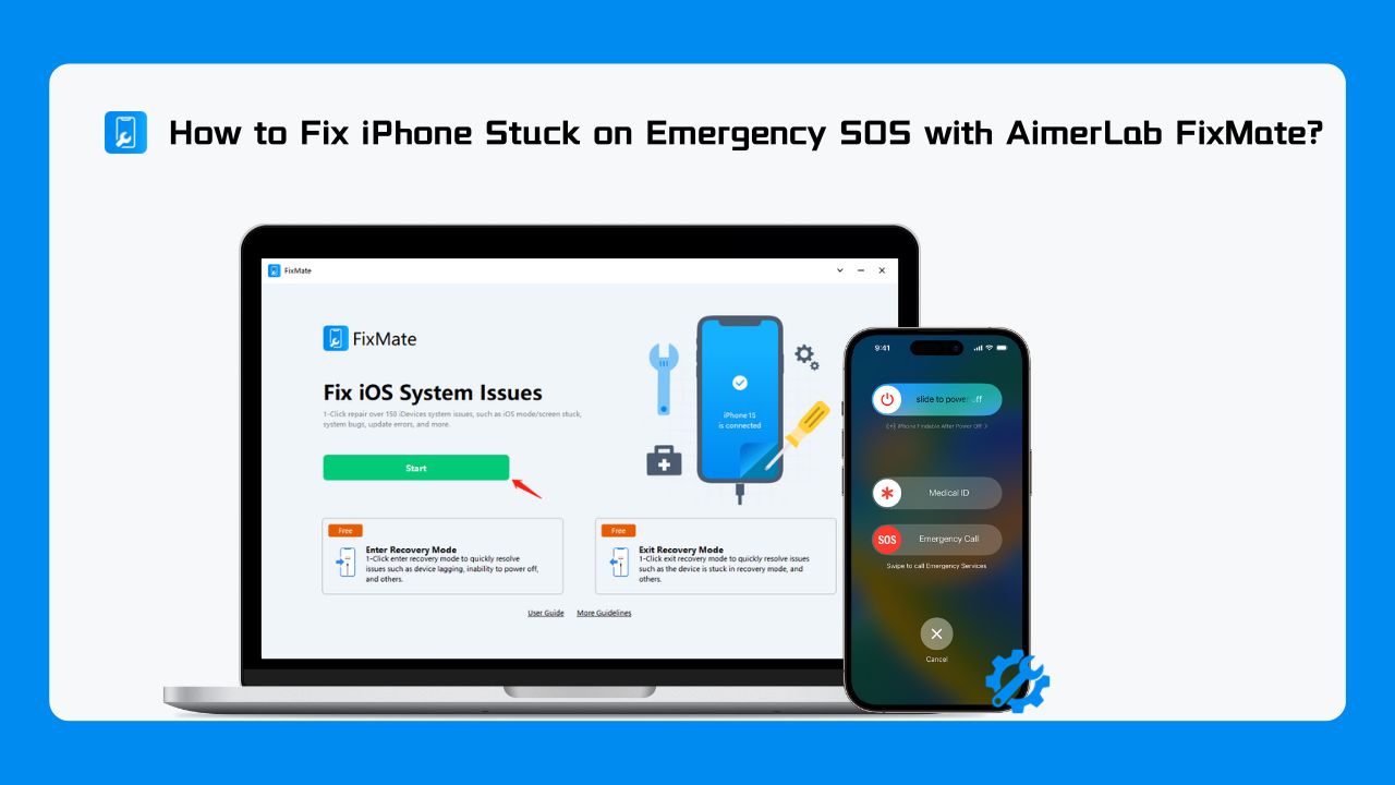 How To Fix iPhone Stuck On Emergency SOS With AimerLab FixMate? - Hawkdive.com