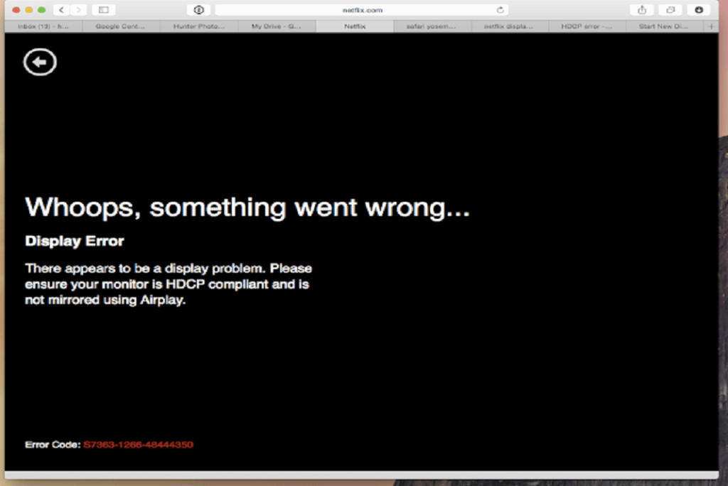 Fix HDCP Compliant display error when watching Netflix Video in Safari ...
