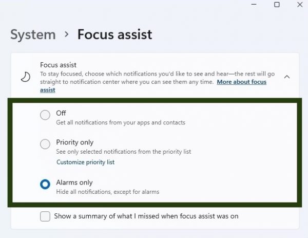 Turn On Or Off Focus Assist In Windows 11 - Hawkdive.com