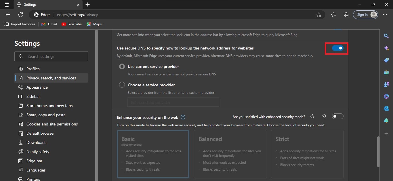 How To Enable Or Disable Secure DNS Over HTTPS (DoH) In Microsoft Edge - Hawkdive.com